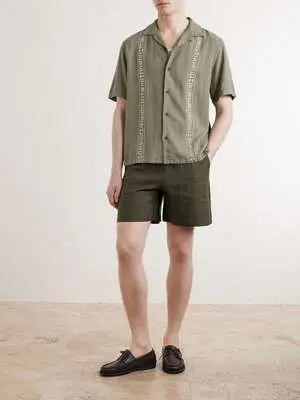 Aimé Leon Dore Straight-leg Linen Drawstring Shorts