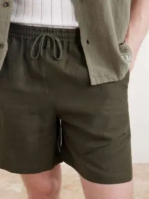 Aimé Leon Dore Straight-leg Linen Drawstring Shorts