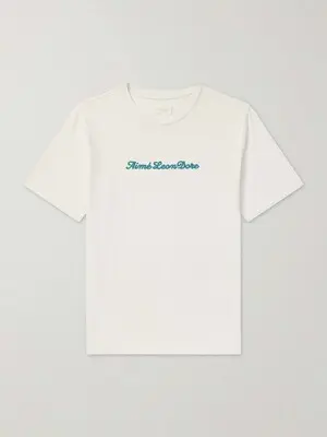 Aimé Leon Dore Logo-print Cotton-jersey T-shirt - Neutrals