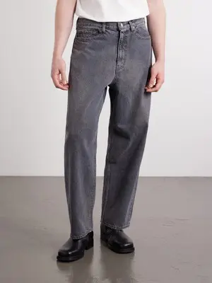 A.PRESSE Wide-leg Washed Denim Jeans - Gray
