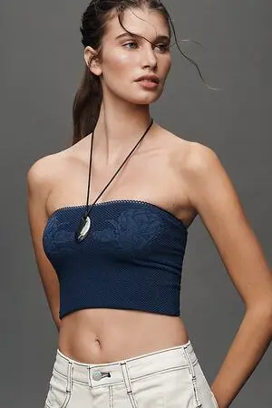 LYREBIRD Skin Seamless Crochet Bandeau - Navy
