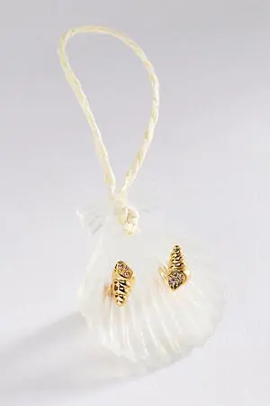 Anthropologie Summer Icon Post Earrings - Conch Shell