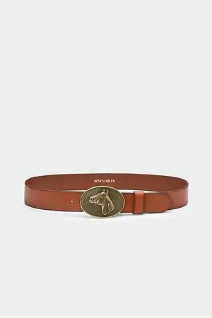 SEVEN HILLS Portola Horse Buckle Belt - Tan