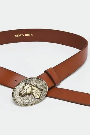 SEVEN HILLS Portola Horse Buckle Belt - Tan