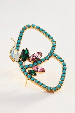 THE PINK REEF Flight Rhinestone Earrings - Blue Pattern