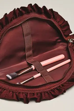 DAMSON MADDER Ruffle Half Moon Makeup Bag