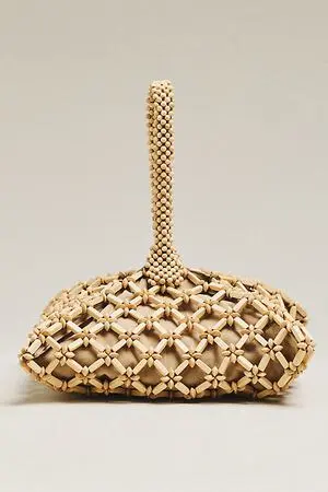 ARANAZ Fortuna Wood Beaded Handbag