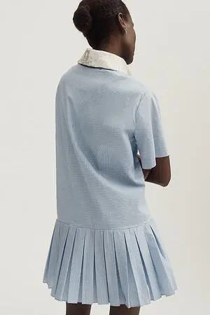 Anthropologie Maude Club Dalton Pleated Mini Shirtdress