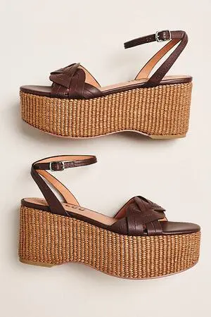 BIBI LOU Raffia Platform Heel Sandals