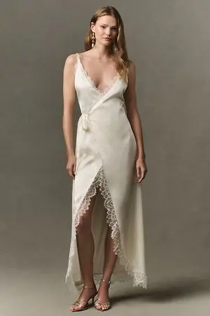 MARE MARE Lace Asymmetric Slip Maxi Dress