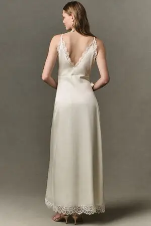 MARE MARE Lace Asymmetric Slip Maxi Dress