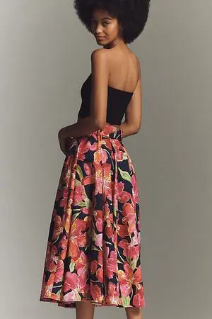 HUTCH Belted Midi Skirt