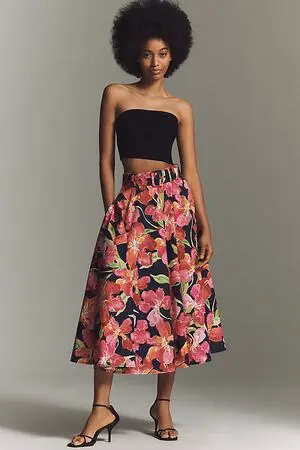 HUTCH Belted Midi Skirt