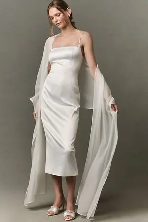 MARE MARE Sheer Draped Pashma Wrap - Ivory