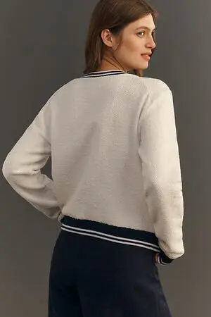 OLLARI Embroidered Anchor Nautical Sweatshirt