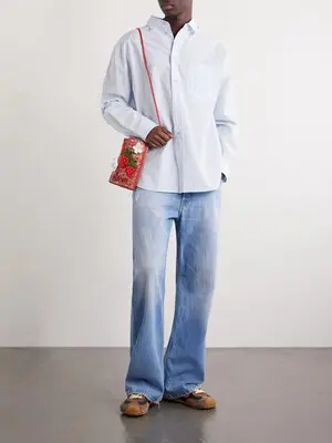 Loewe Paula's Ibiza Logo-embroidered Cotton-blend Shirt