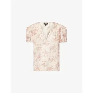 Paige Floral Cotton V-neck Top