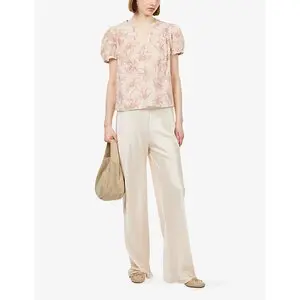 Paige Floral Cotton V-neck Top