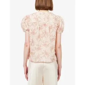 Paige Floral Cotton V-neck Top