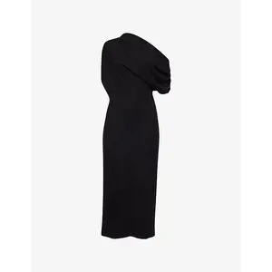 REFORMATION Asymmetric Knit Midi Dress - Black