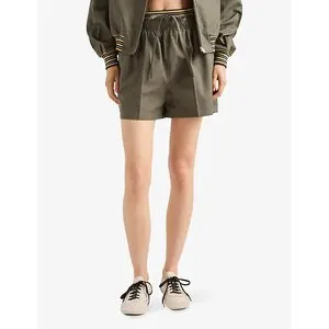 Prada Cotton Poplin Shorts With Enamelled Triangle Logo - Green