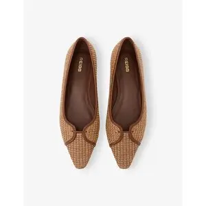 REISS Raffia Ballet Flats