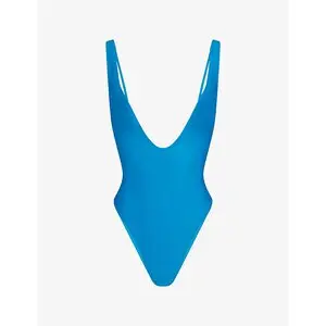SKIMS Signature Swim Plunge One-piece - Cerulean