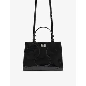 Zadig&Voltaire Jack Branded Patent-leather Handbag - Black