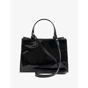 Zadig&Voltaire Jack Branded Patent-leather Handbag - Black