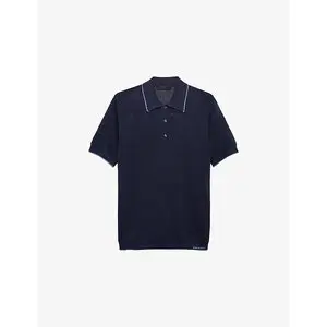 Prada Logo-intarsia Silk-cotton Polo Shirt
