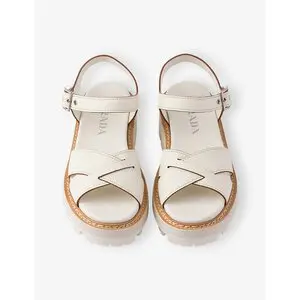 Prada Tread-sole Leather Sandals - Neutral