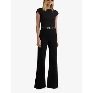 REISS Serena Scoop-back Stretch-cotton Top