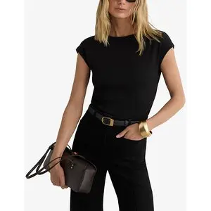 REISS Serena Scoop-back Stretch-cotton Top