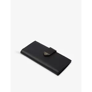Prada Large Saffiano And Smooth Leather Wallet