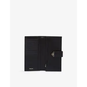 Prada Large Saffiano And Smooth Leather Wallet