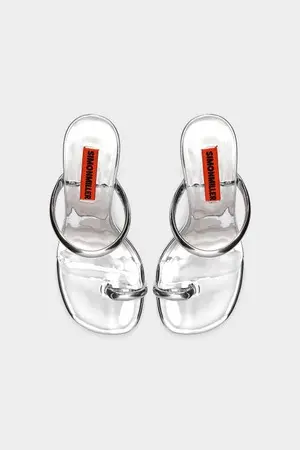SIMONMILLER Metallic Pipe Heel Sandals - Silver