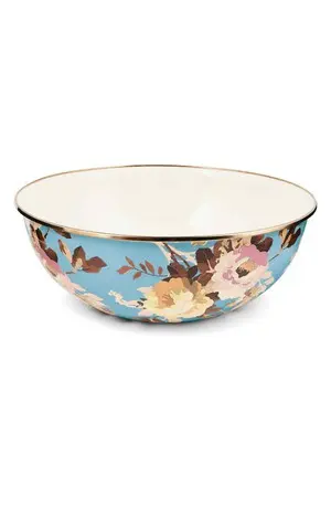 MACKENZIE-CHILDS Wild Rose Slate Extra Large Everyday Bowl - Blue