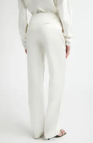 TOTEME Easy Raw Edge Straight Leg Trousers - White