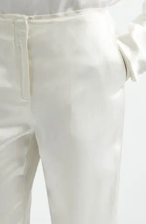TOTEME Easy Raw Edge Straight Leg Trousers - White