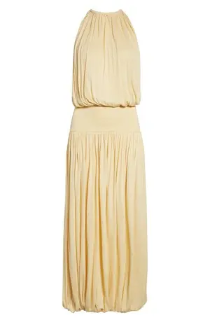 TOTEME Soft Gathered Midi Dress - Champagne