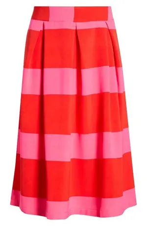SUGARLIPS Lolli Stripe Pleated Midi Skirt