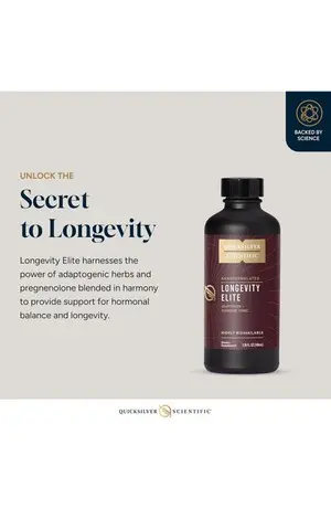 QUICKSILVER SCIENTIFIC Longevity Elite Liposomal Adaptogen And Pregnenolone Tonic
