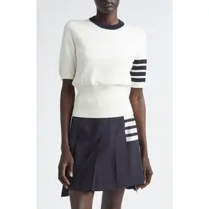 Thom Browne Hector Short Sleeve Sweater - White