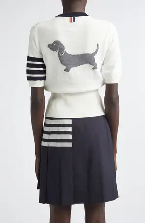 Thom Browne Hector Short Sleeve Sweater - White