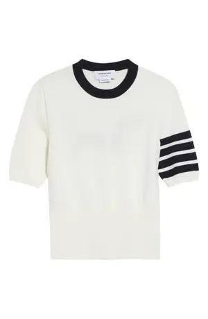 Thom Browne Hector Short Sleeve Sweater - White