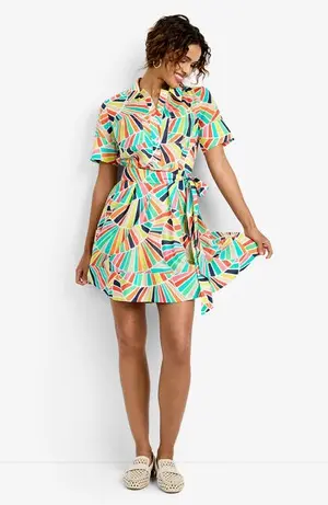 Trina Turk Misola Printed Cotton Shirt Dress