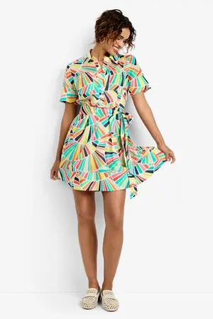Trina Turk Misola Printed Cotton Shirt Dress