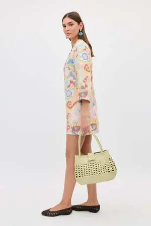Rixo Lucien Ikat Bloom Mini Dress - Yellow