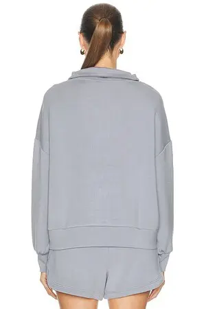 Varley Hawley Half Zip Sweatshirt - Wind Blue