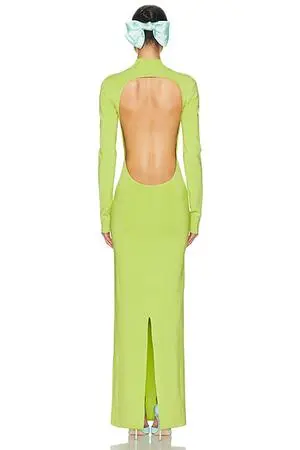 HELSA Chantria Open Back Maxi Dress - Lime